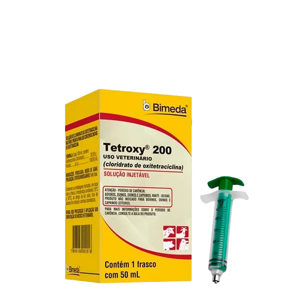 Kit 12 Tetroxy 200 Oxitetraciclina 50 ml Bimeda Ganhe 01 Seringa ...